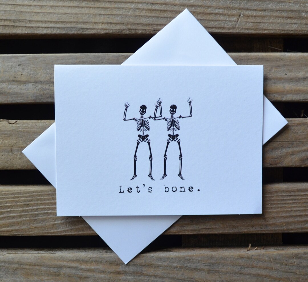 LET'S BONE Halloween Love Card Funny Halloween Card - Etsy
