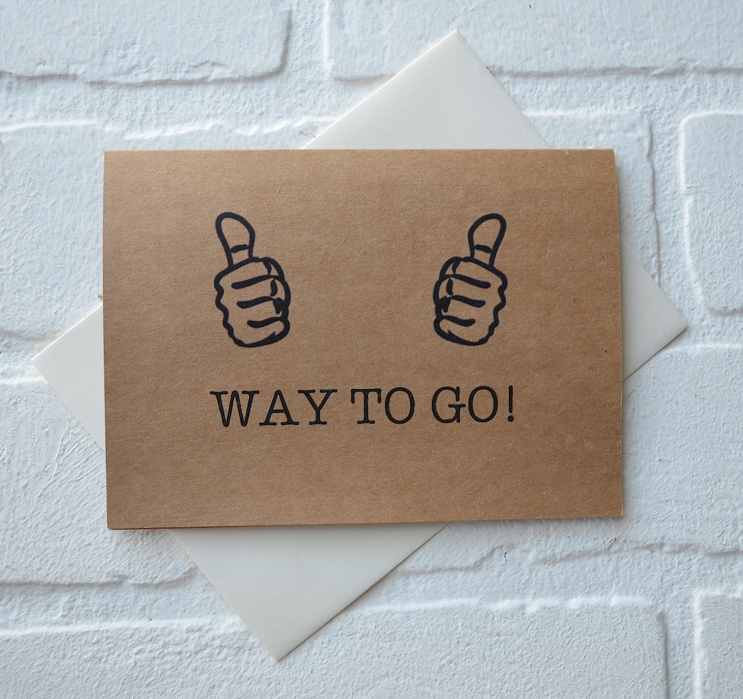 Way to Go TWO THUMBS UP Card Congratulations Cards Recognition Job Well ...
