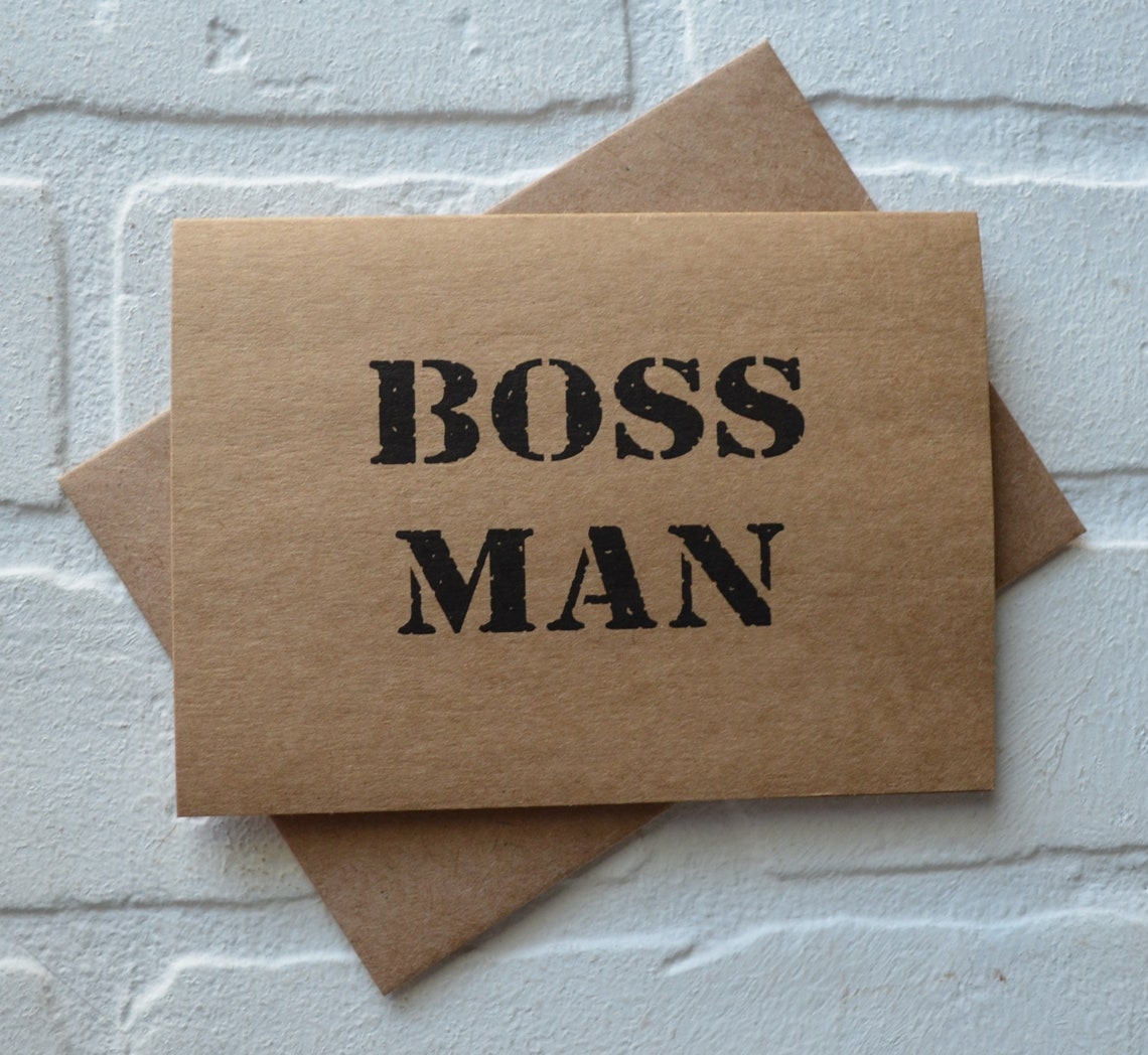 BOSS LADY MAN Card Congratulations Cards Recognition You - Etsy