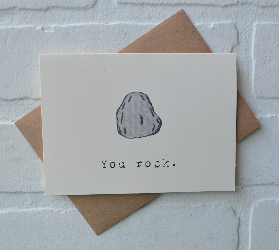 YOU ROCK Congratulations Greeting Cards CONGRATS Pun Card Friendship ...