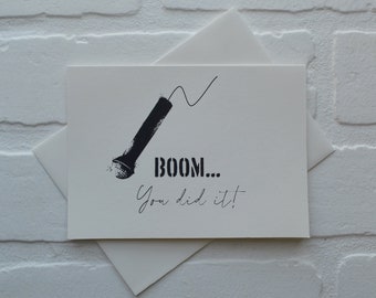 Congratulations Boom You Did It Card - Etsy