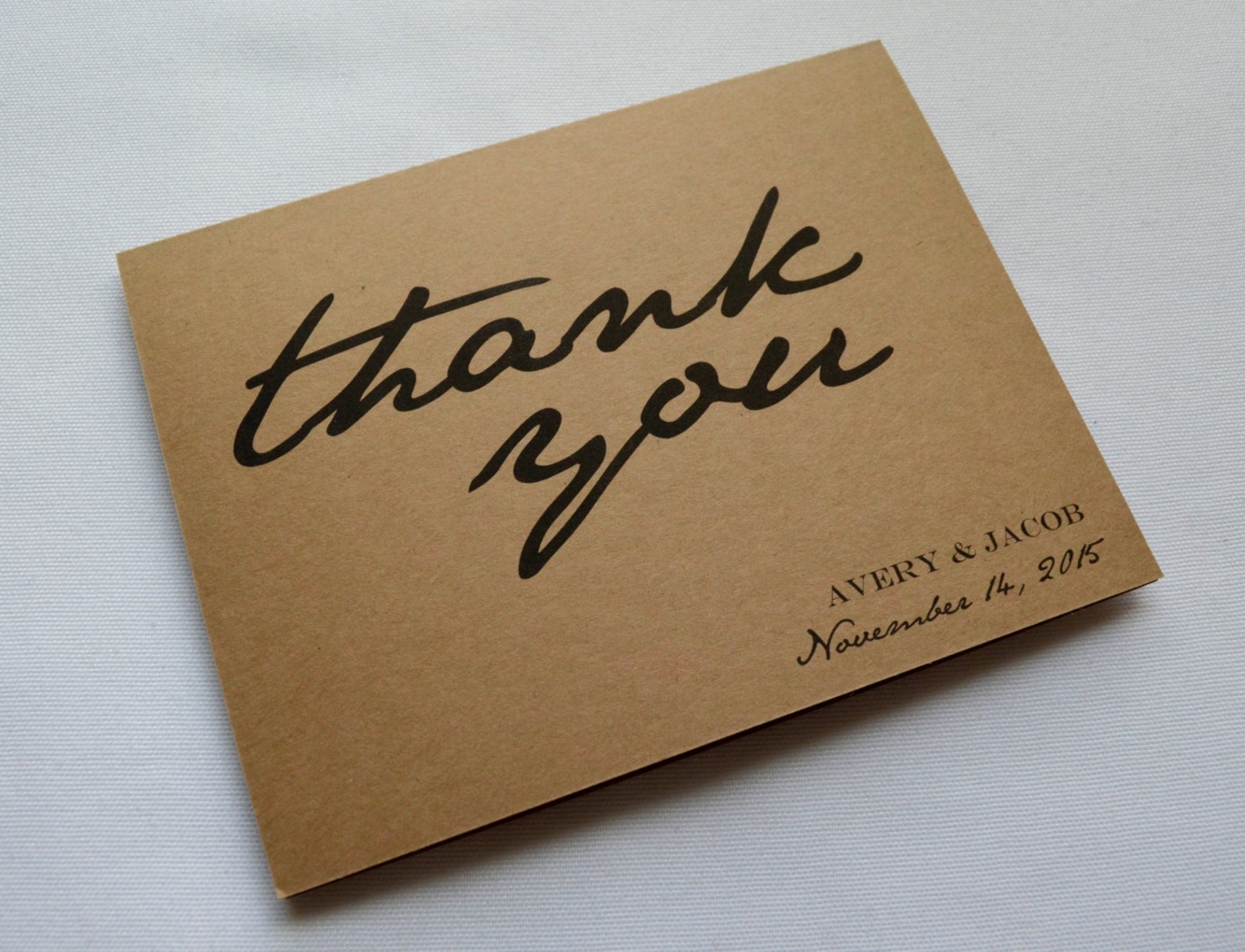 CUSTOM THANK YOU Cards Customize Name and Date Thank You | Etsy