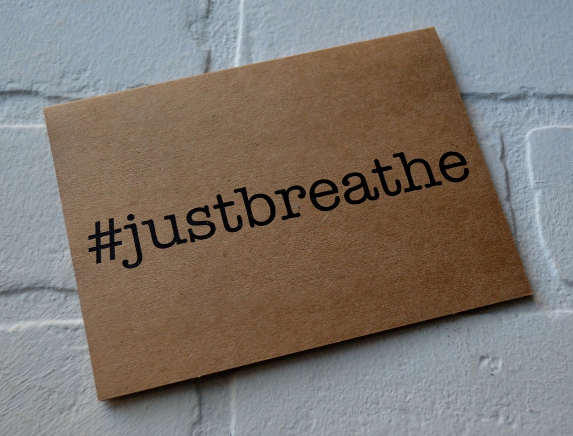 NAMASTE namaste Card JUST BREATHE justbreathe Hashtag Yoga - Etsy