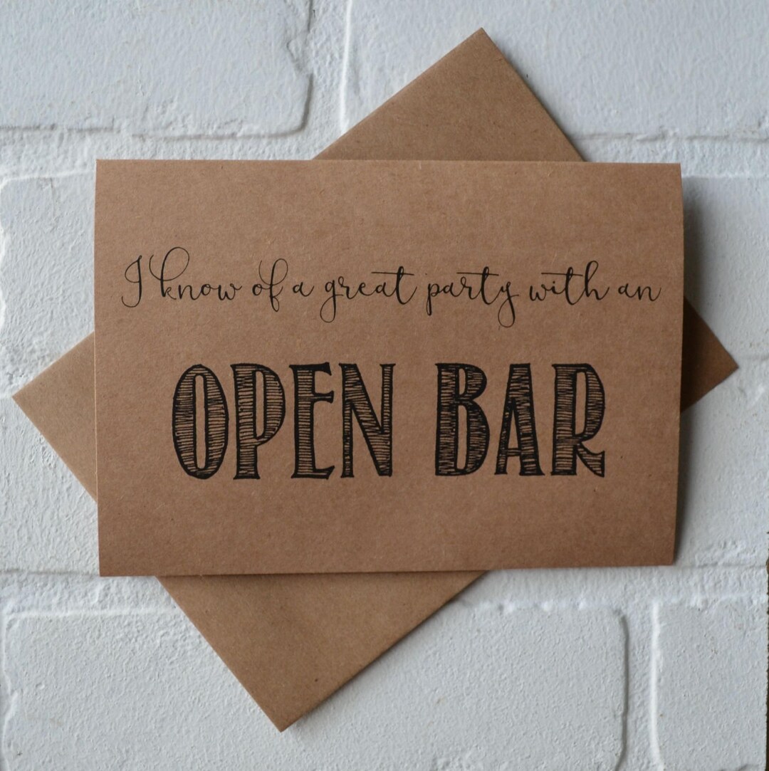 I Know of a Great Party OPEN BAR Groomsmen Proposal Cards | Will You Be ...