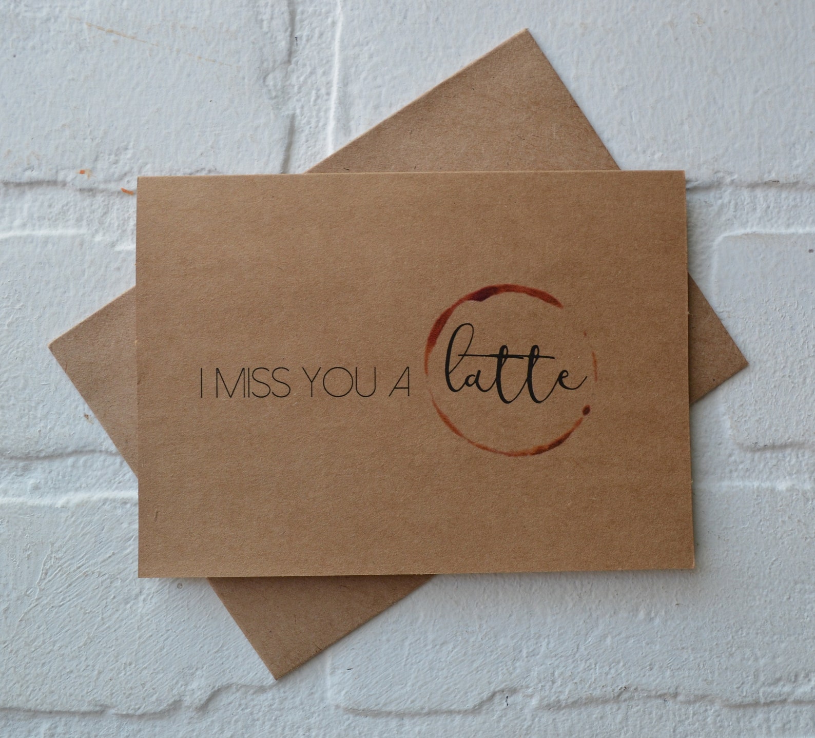 I MISS You a LATTE Coffee Greeting Card Missing You Decaf | Etsy