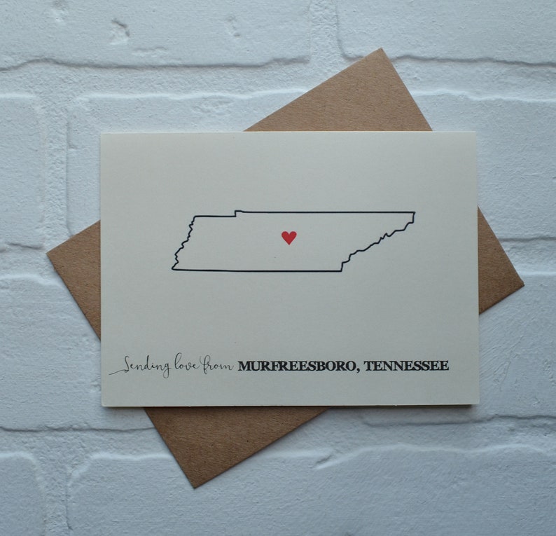 LOVE From TENNESSEE Cities Card | Friendship Cards | TN State | Love ...