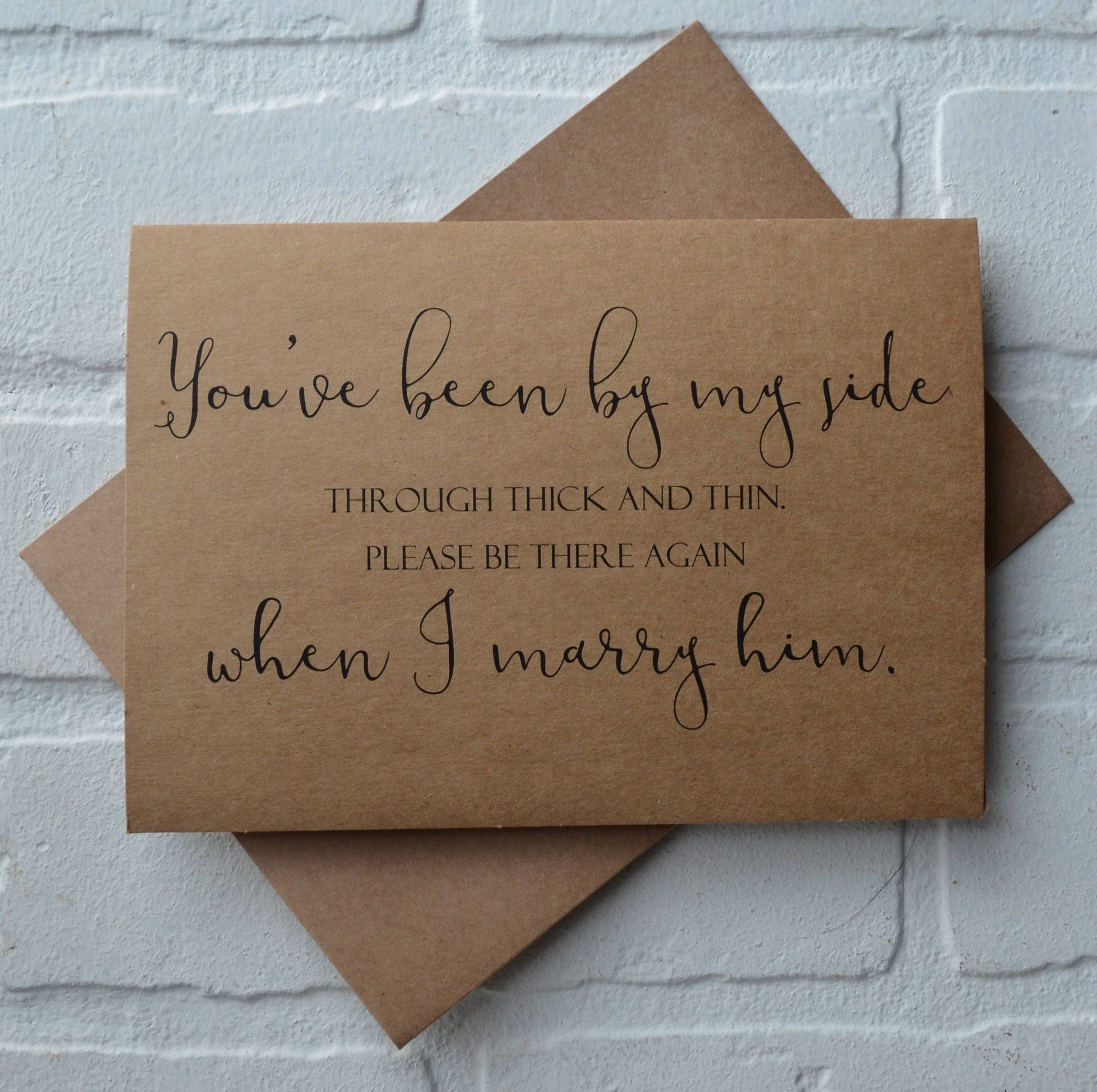 Youve been BY MY SIDE through thick and thin please do it when | Etsy Youve been BY MY SIDE through thick and thin please do it when | Etsy