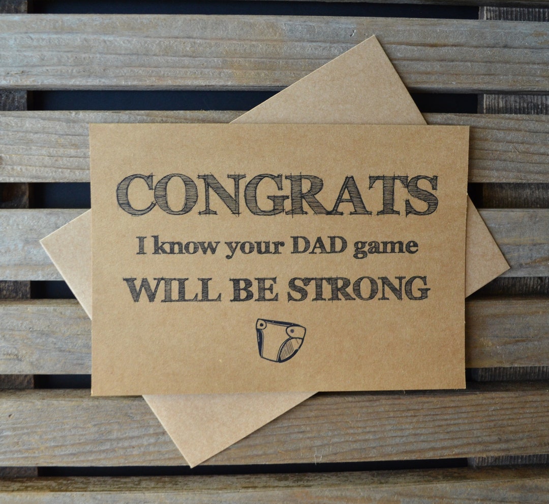 Congrats DAD MOM Waddle Game Strong Pregnancy Cards Funny Baby Card New ...
