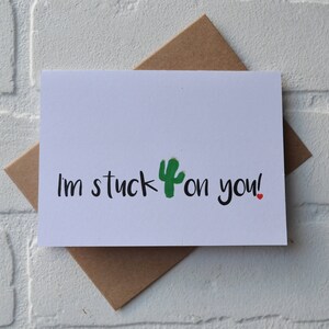 I'm STUCK on YOU Valentines Day Card Funny Valentines Cards Heart Love ...
