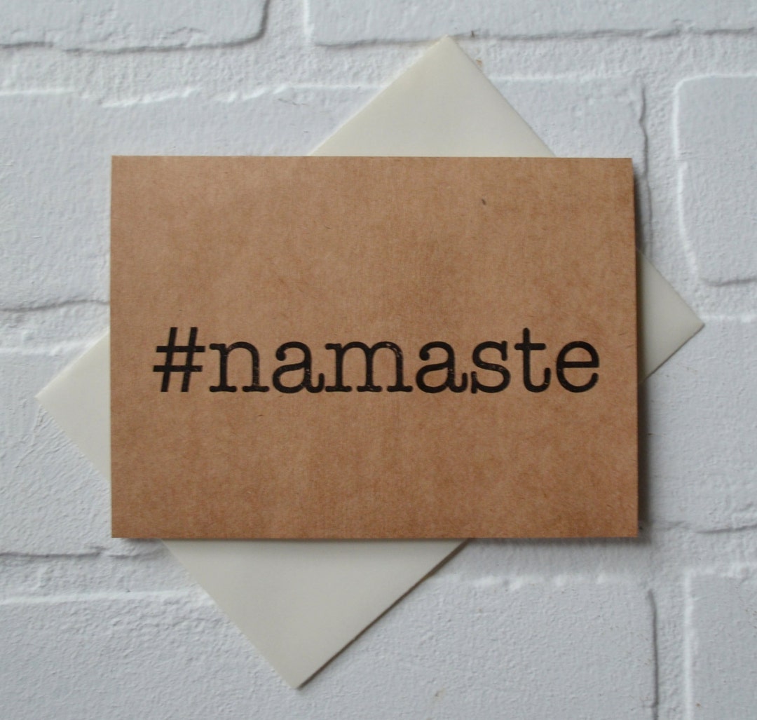 NAMASTE namaste Card JUST BREATHE justbreathe Hashtag Yoga - Etsy
