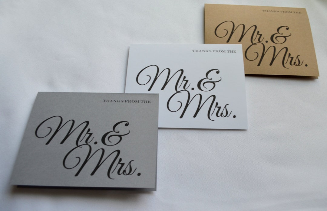 Mr and Mrs Thank You Card | Wedding Guest Thank You Card | Guests Thank ...