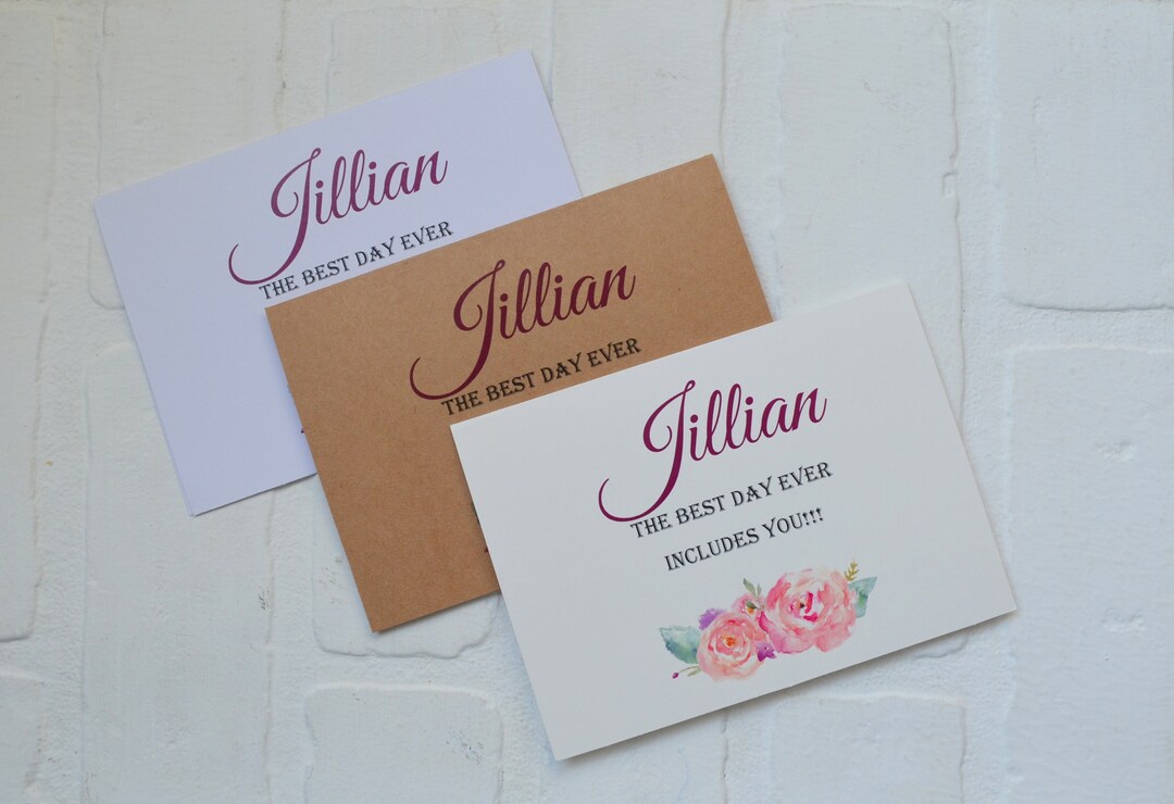 Best Day Ever Includes You Personalized Name Cards | Will You Be My ...