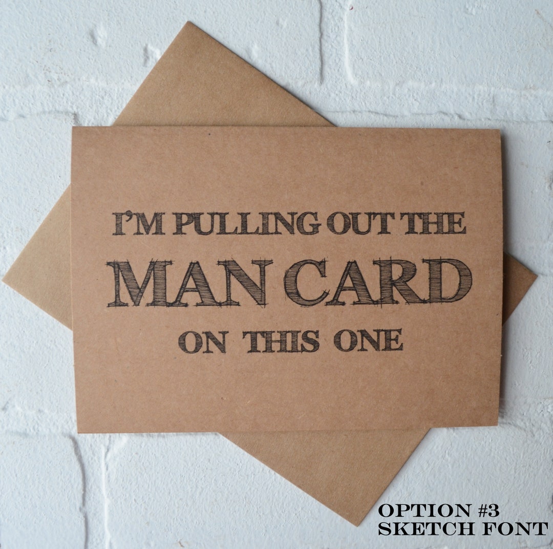Pulling Out the MAN CARD Groomsmen Proposal Card | Wedding Bridal Party ...