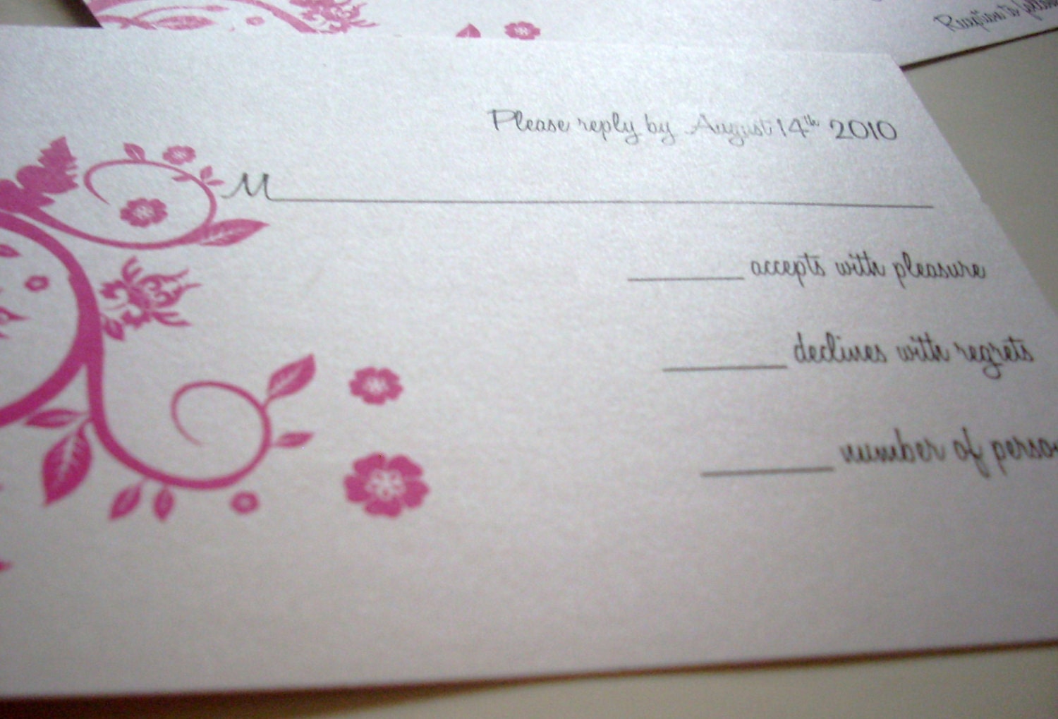 Pretty in Pink Wedding Invitation Set | Hot Pink Floral Whimsical ...