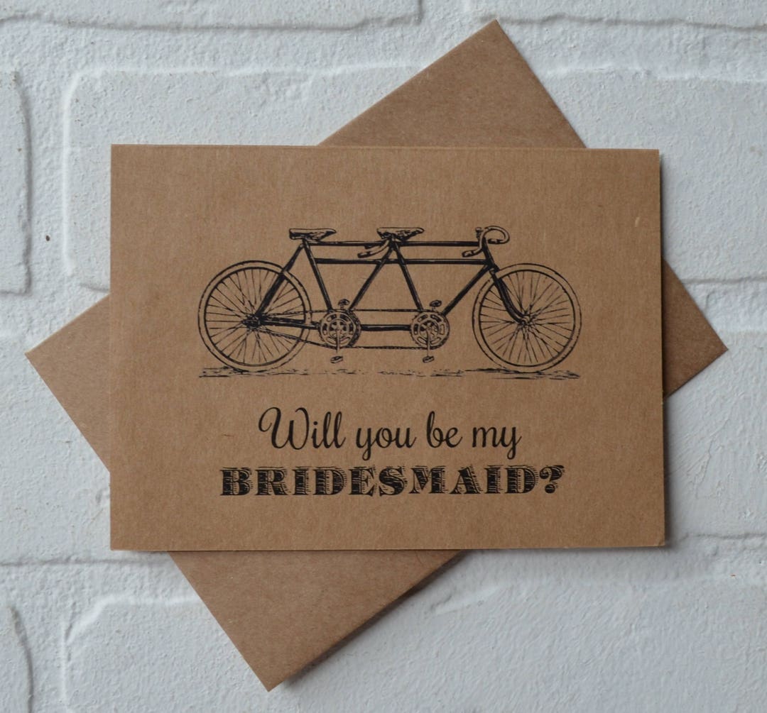 VINTAGE BIKE Bridesmaid Proposal Cards | Will You Be My Matron Maid Man of Honor Card | Tandem ...