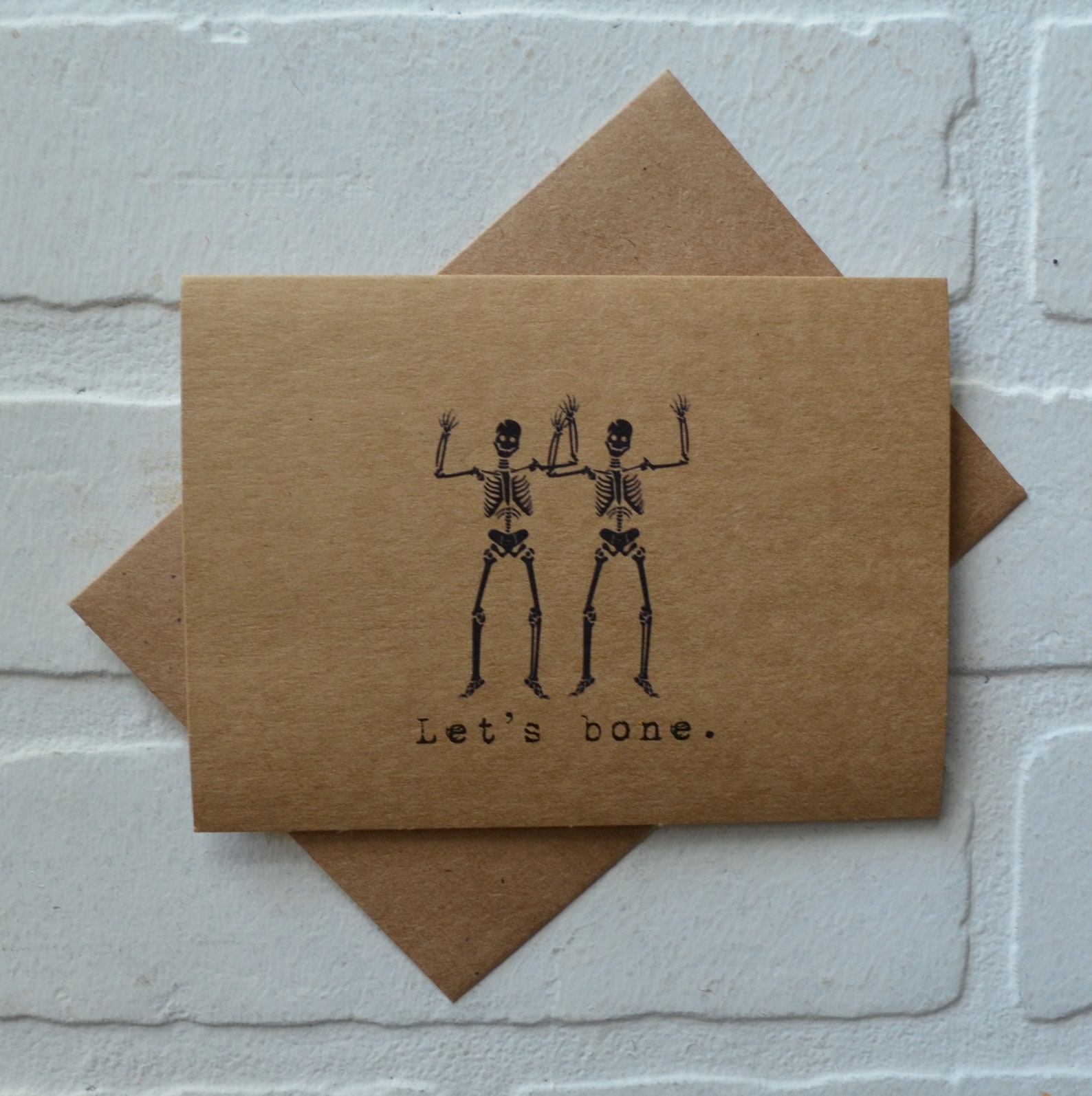 LET'S BONE Halloween Love Card Funny Halloween Card - Etsy