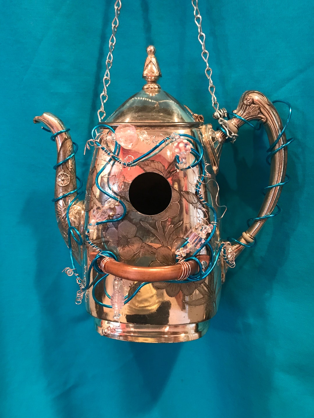 Shabby Chic Square Teapot Birdhouse- BH-101 - Etsy