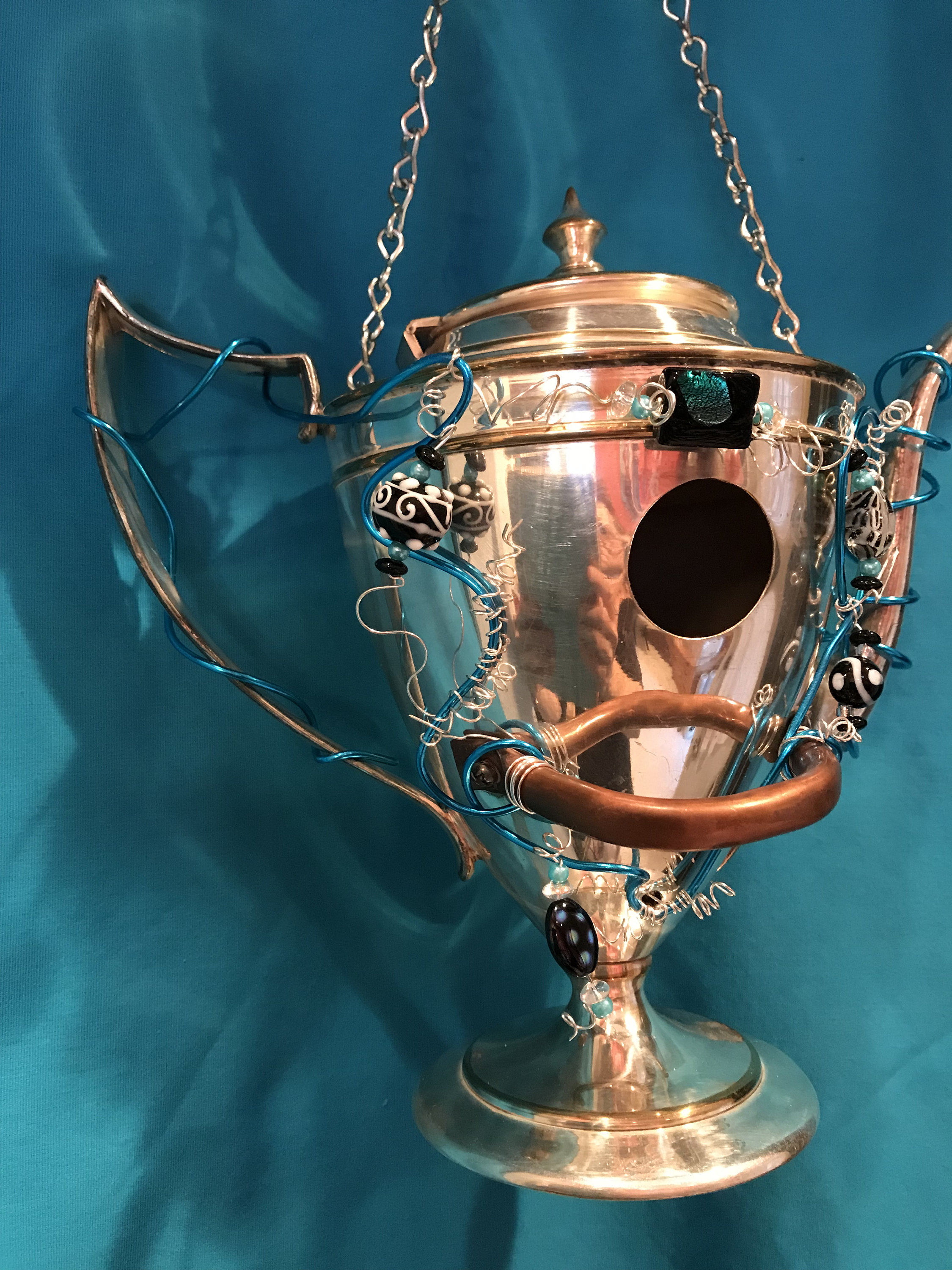 Trophy Shaped Silver Plated Teapot Birdhouse- BH-096 - Etsy