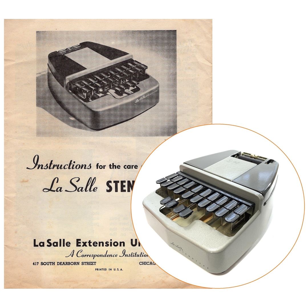 La Salle Stenotype Instruction Manual Antique User Vtg Stenograph ...