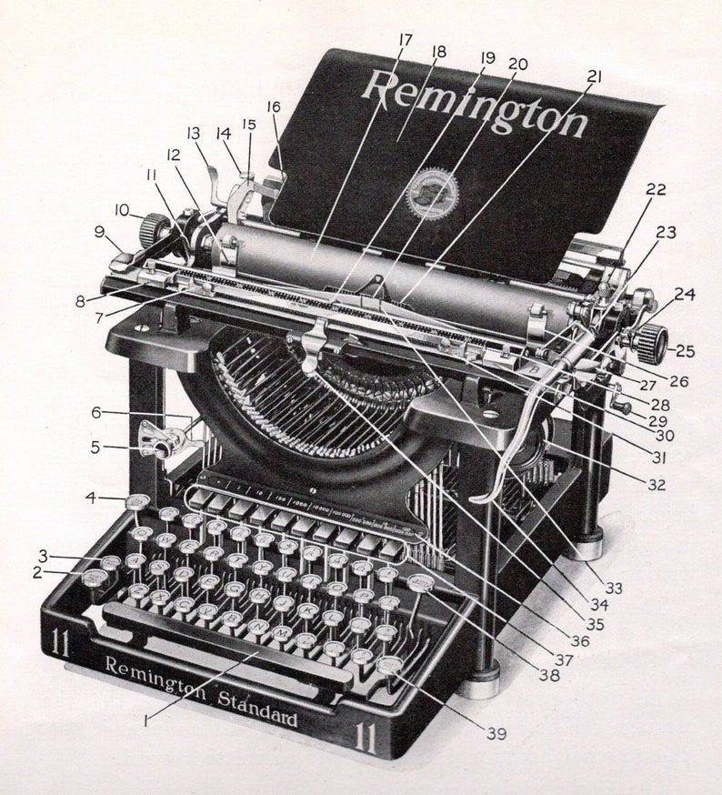 Remington No.11 Typewriter Instruction Manual Antique User Standard Vtg ...