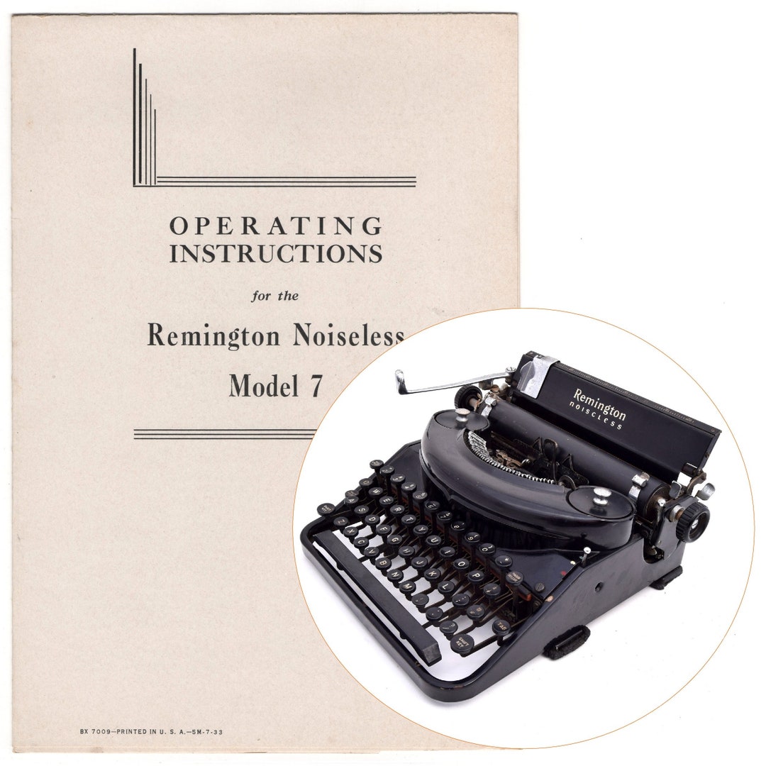 Remington Noiseless No.7 Typewriter Instruction Manual Antique Repro ...