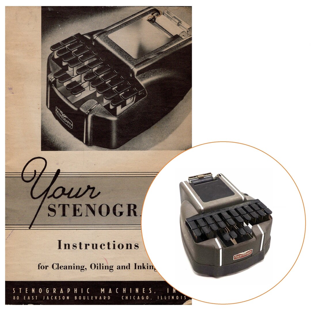 Stenograph Instruction Manual Antique User Vtg Stenographic Machine ...