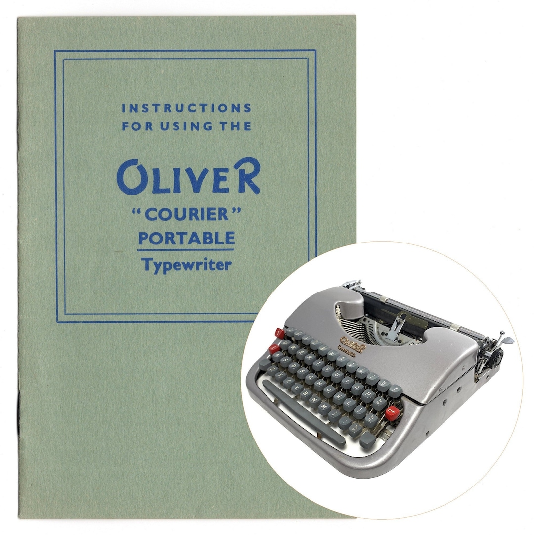 Oliver Courier Typewriter Instruction Manual Repro User Vtg Antique ...