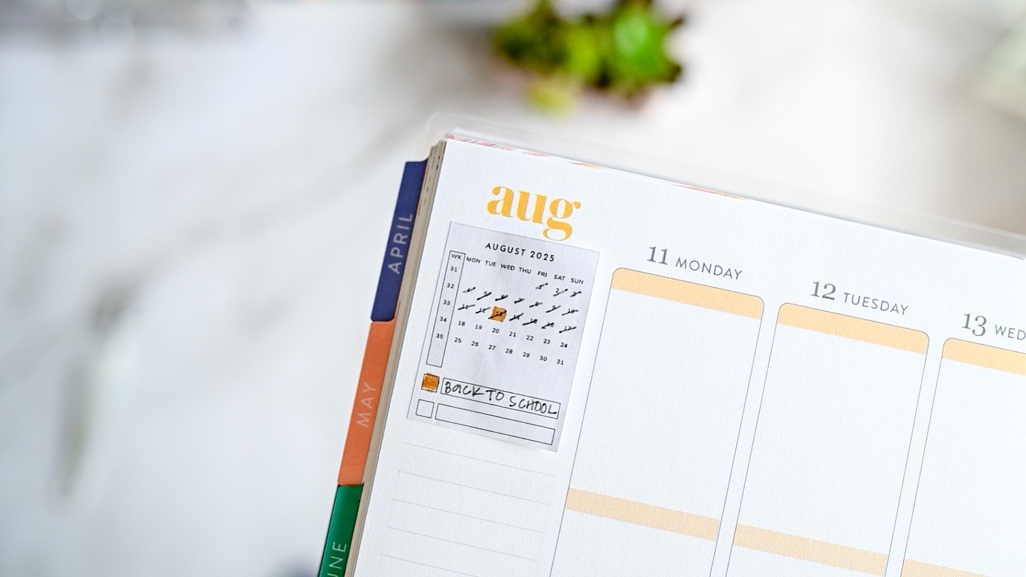 Mini Monthly Calendar Printable Sticky Notes | Vertical Planner Sidebar ...