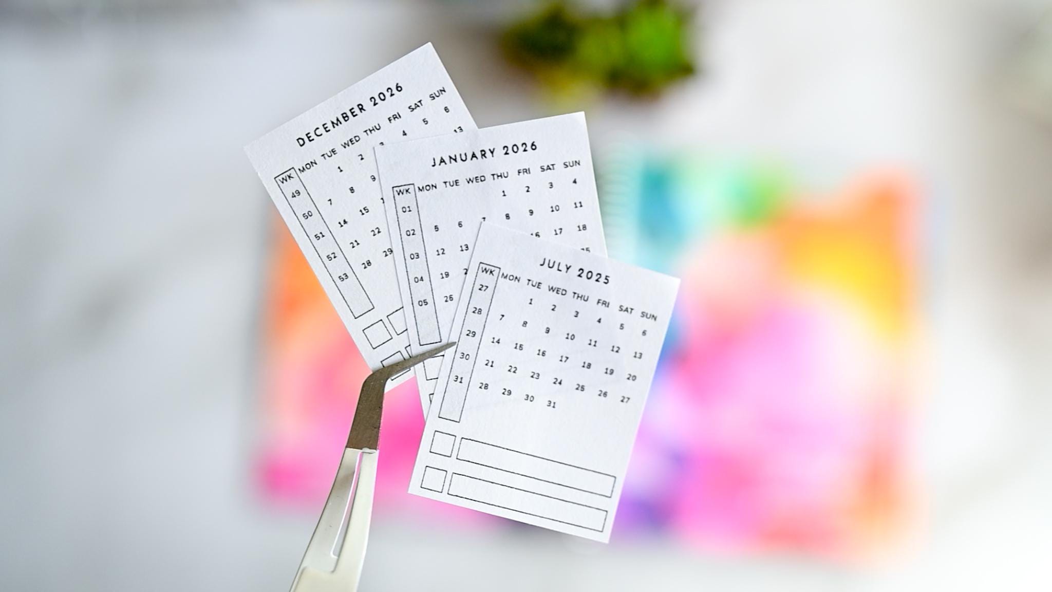 Mini Monthly Calendar Printable Sticky Notes | Vertical Planner Sidebar ...