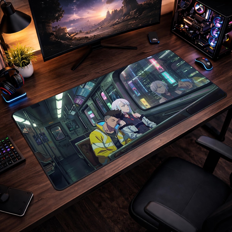 Cyberpunk Edgerunners Mouse Pad, Anime Desk Mat, Futuristic Gaming ...