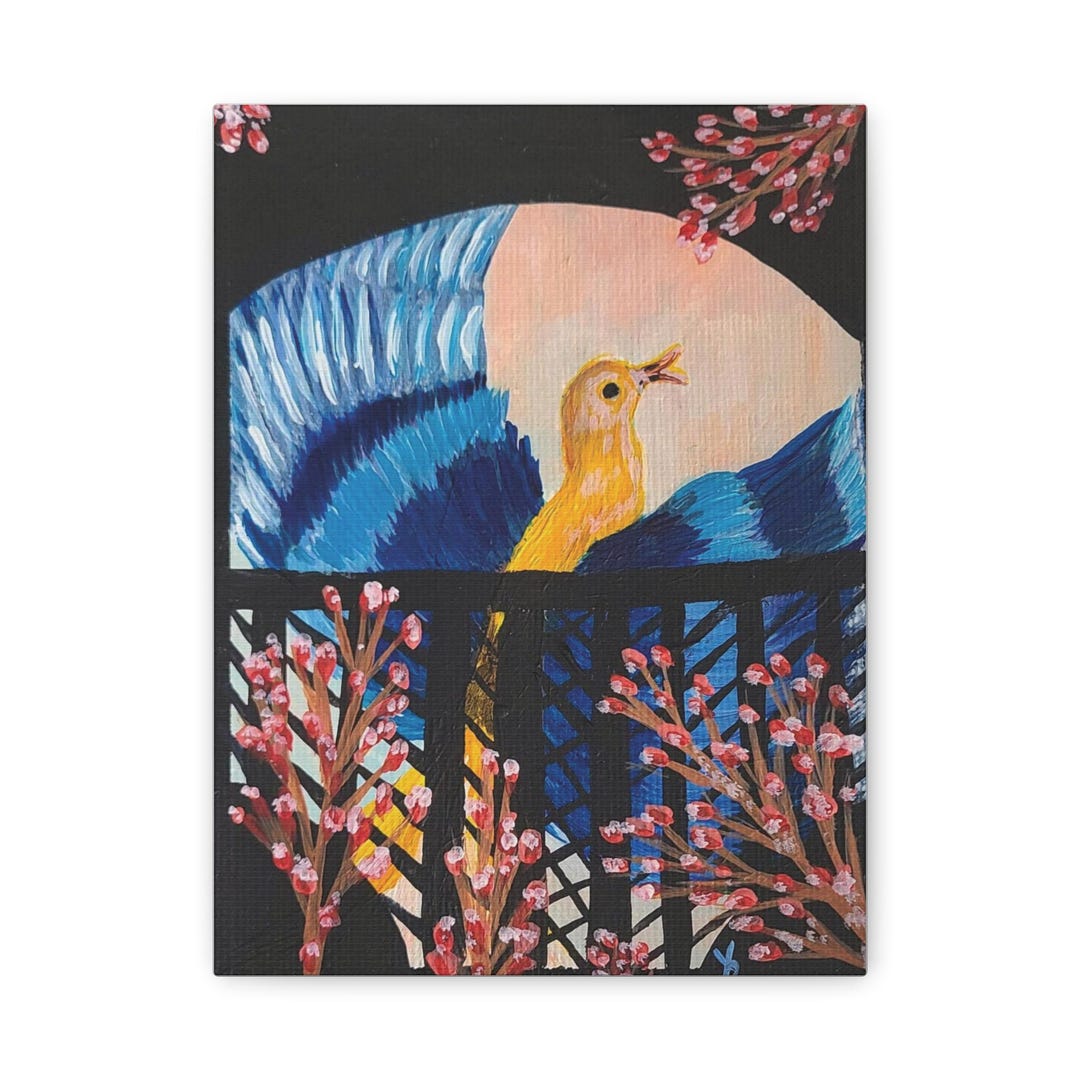 Blue Phoenix Canvas Wall Art (print of the Original), Phoenix Lover ...