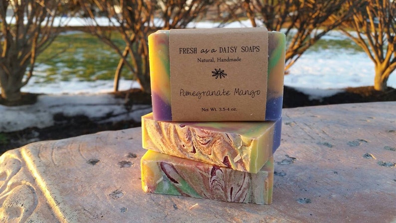 Pomegranate Mango Cold Process soap Natural Handmade Soap | Etsy