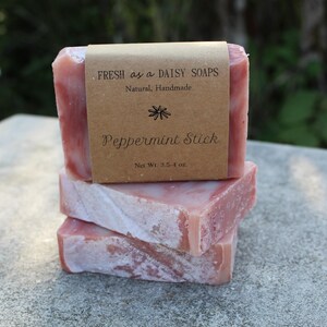 Peppermint Stick , 100% Natural Handmade Soap, Winter Soap, Cold ...