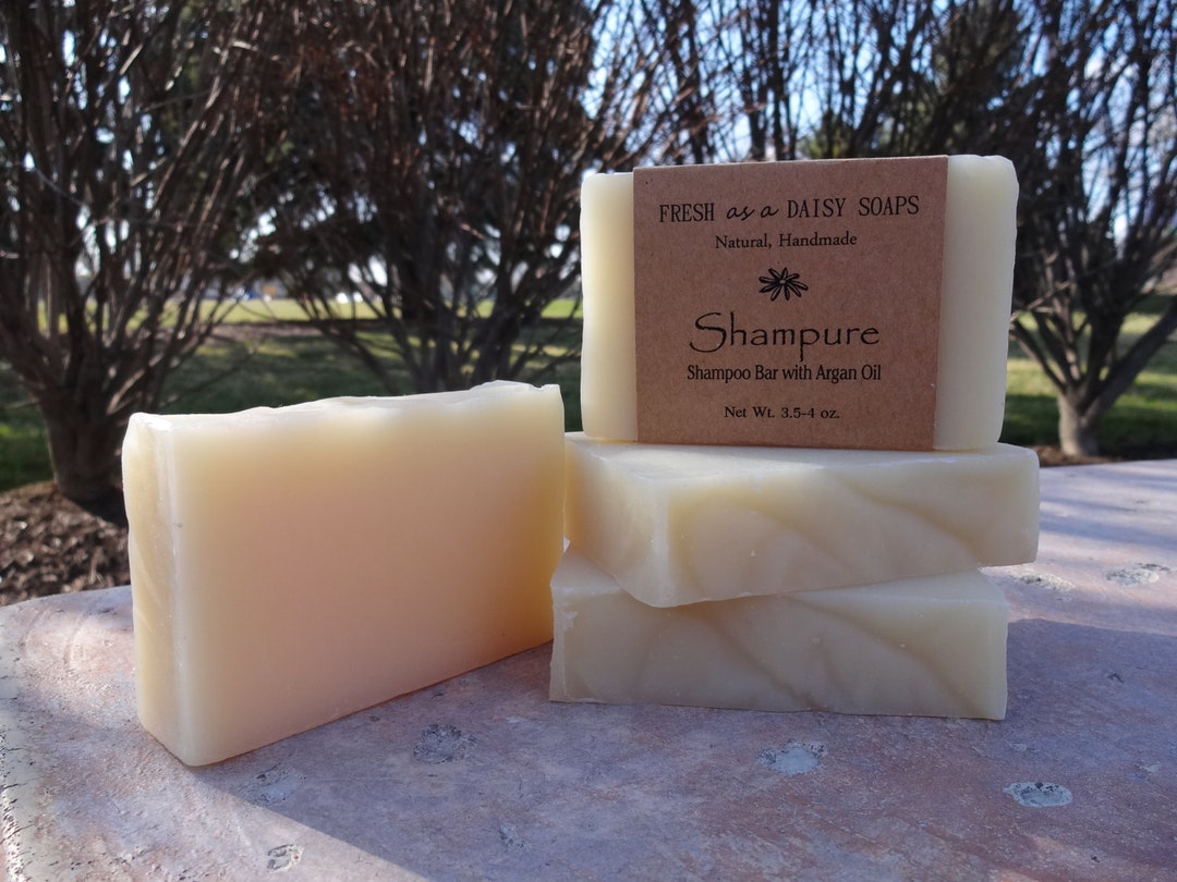 Shampure Shampoo Bar With Argan Oil, Natural Handmade Soap, Cold ...