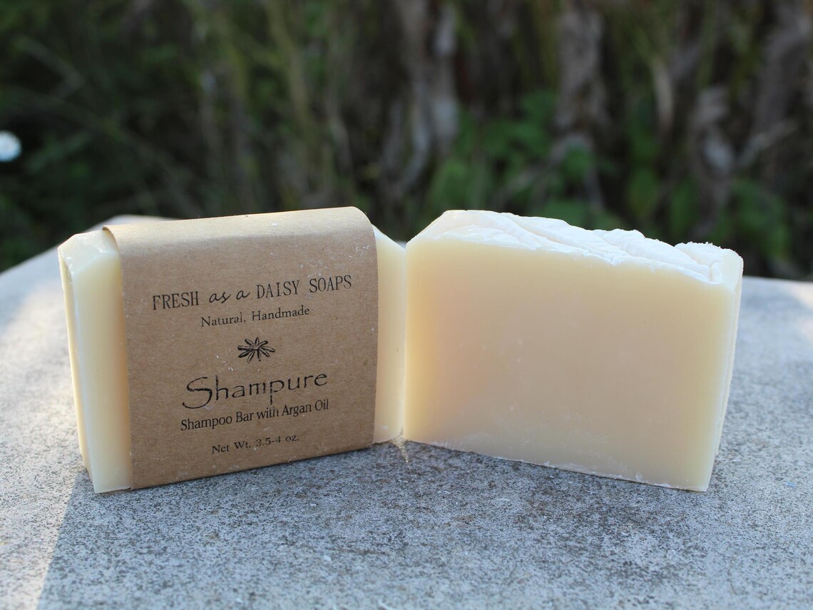 Shampure Shampoo Bar With Argan Oil, Natural Handmade Soap, Cold ...