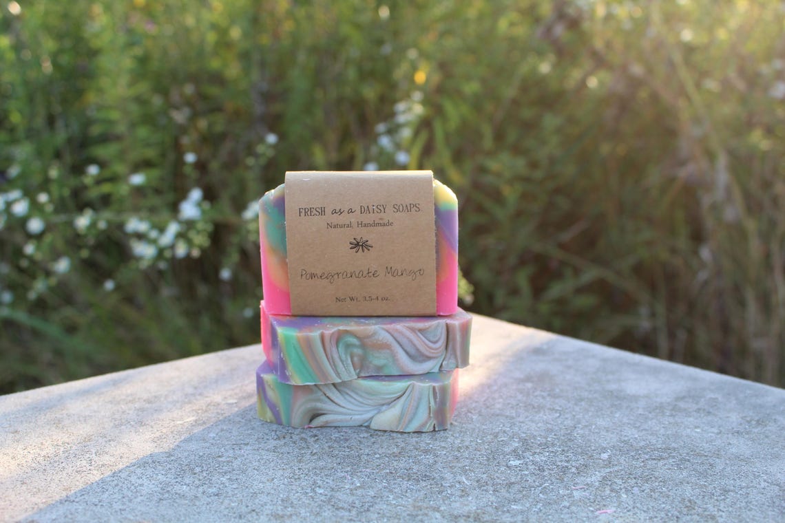 Pomegranate Mango Cold Process Soap, Natural Handmade Soap, Vegan - Etsy