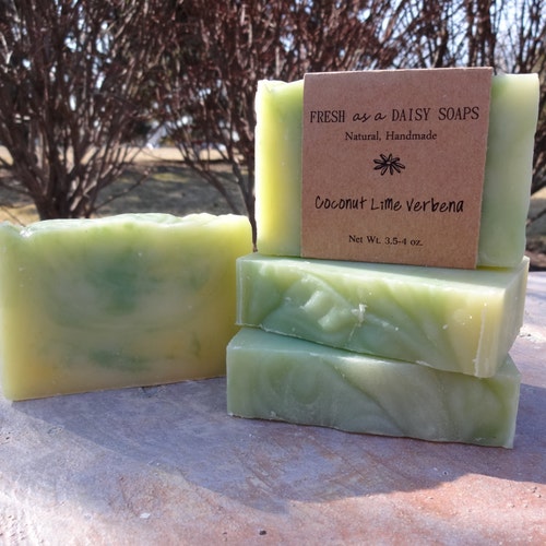 Coconut Lime Verbena Natural Handmade Soap Cold Process Etsy