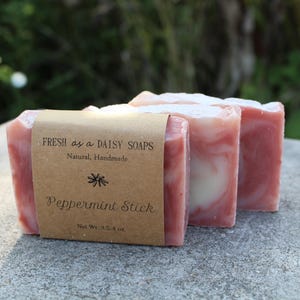 Peppermint Stick , 100% Natural Handmade Soap, Winter Soap, Cold ...