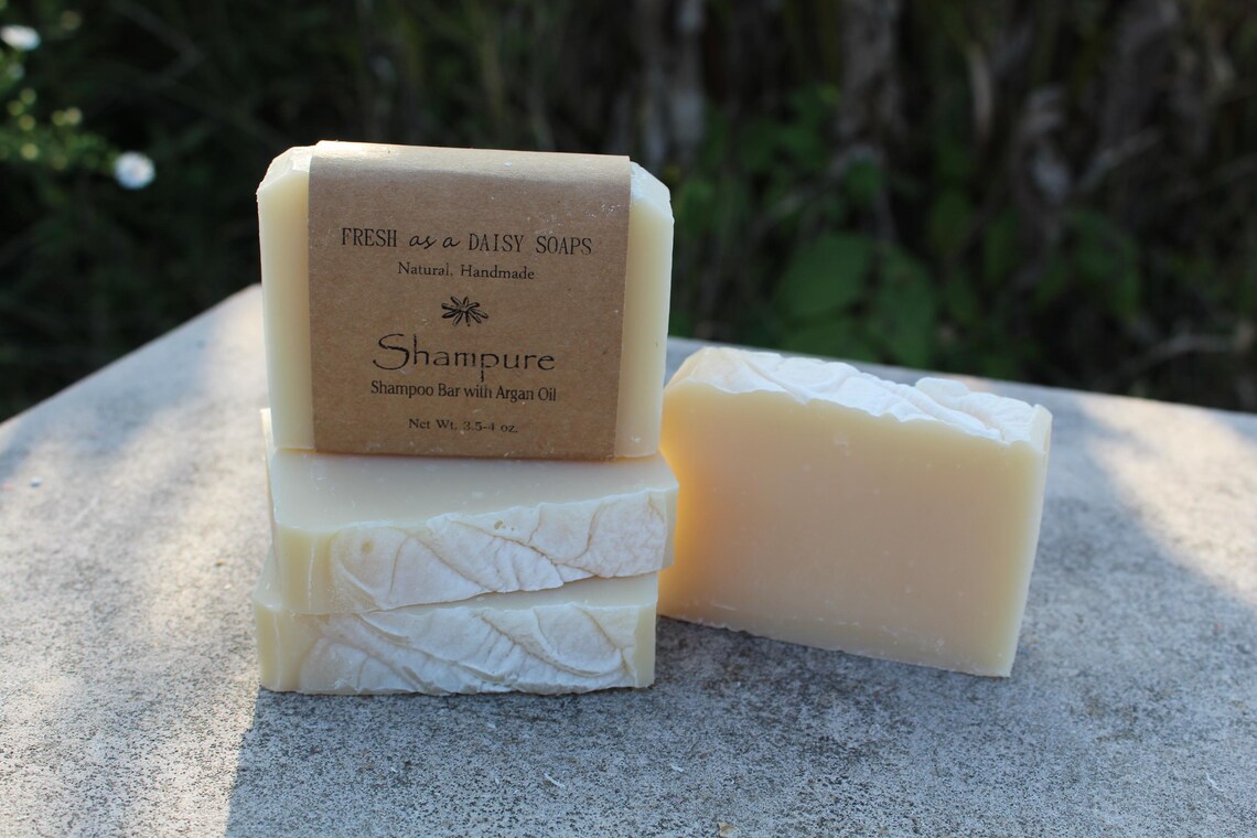 Shampure Shampoo Bar With Argan Oil, Natural Handmade Soap, Cold ...
