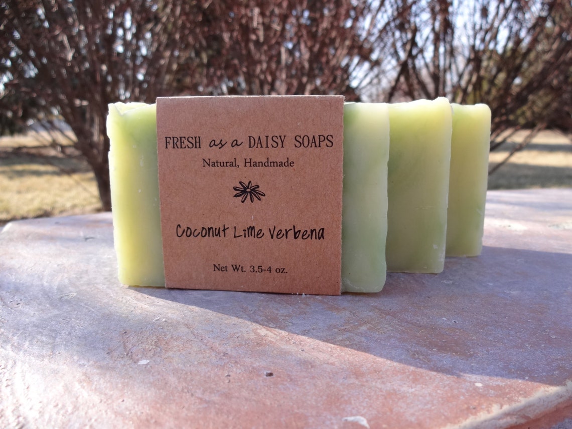 Coconut Lime Verbena Natural Handmade Soap Cold Process Etsy