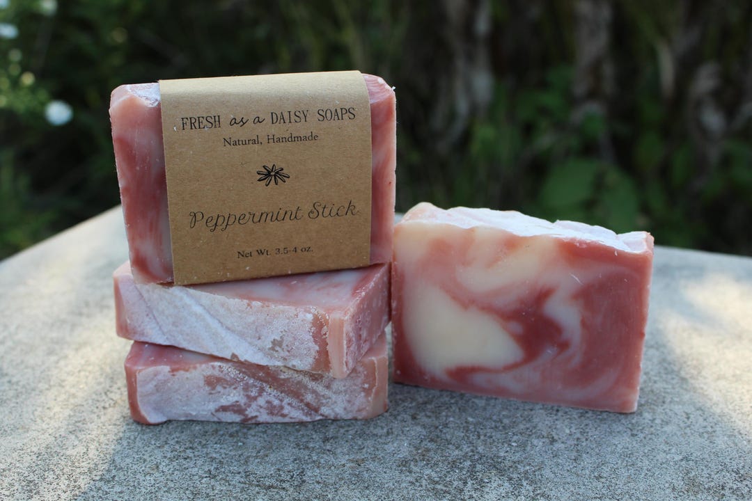 Peppermint Stick , 100% Natural Handmade Soap, Winter Soap, Cold ...