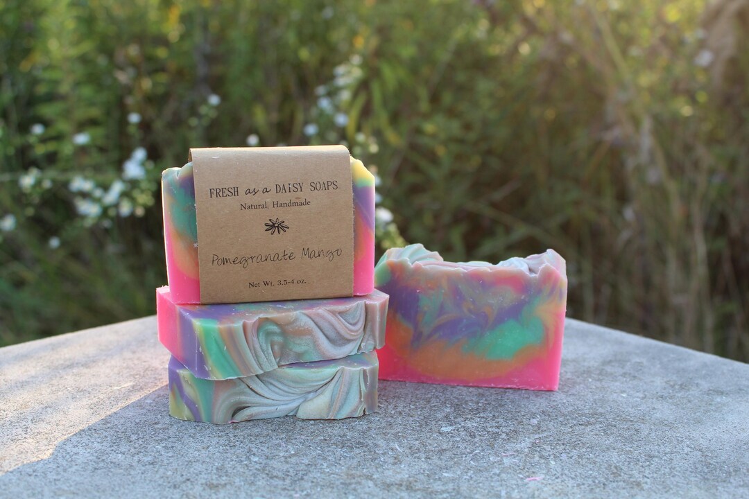 Pomegranate Mango Cold Process Soap, Natural Handmade Soap, Vegan - Etsy