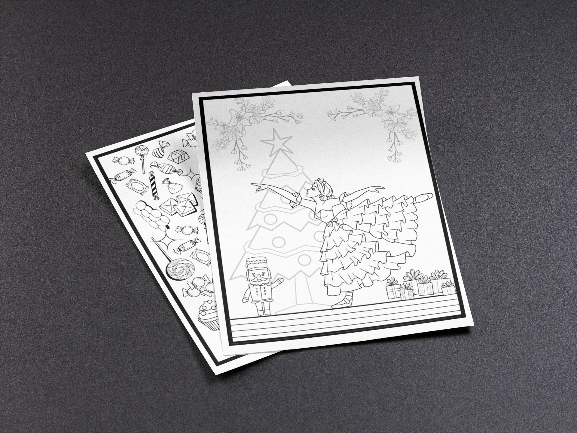 Nutcracker Ballet Coloring Pages, Christmas Coloring Book, Digital ...