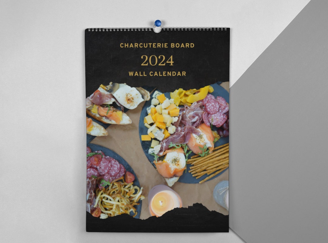 Charcuterie Board Wall Calendar, 2024 Vertical Wall Calendar, Food and ...