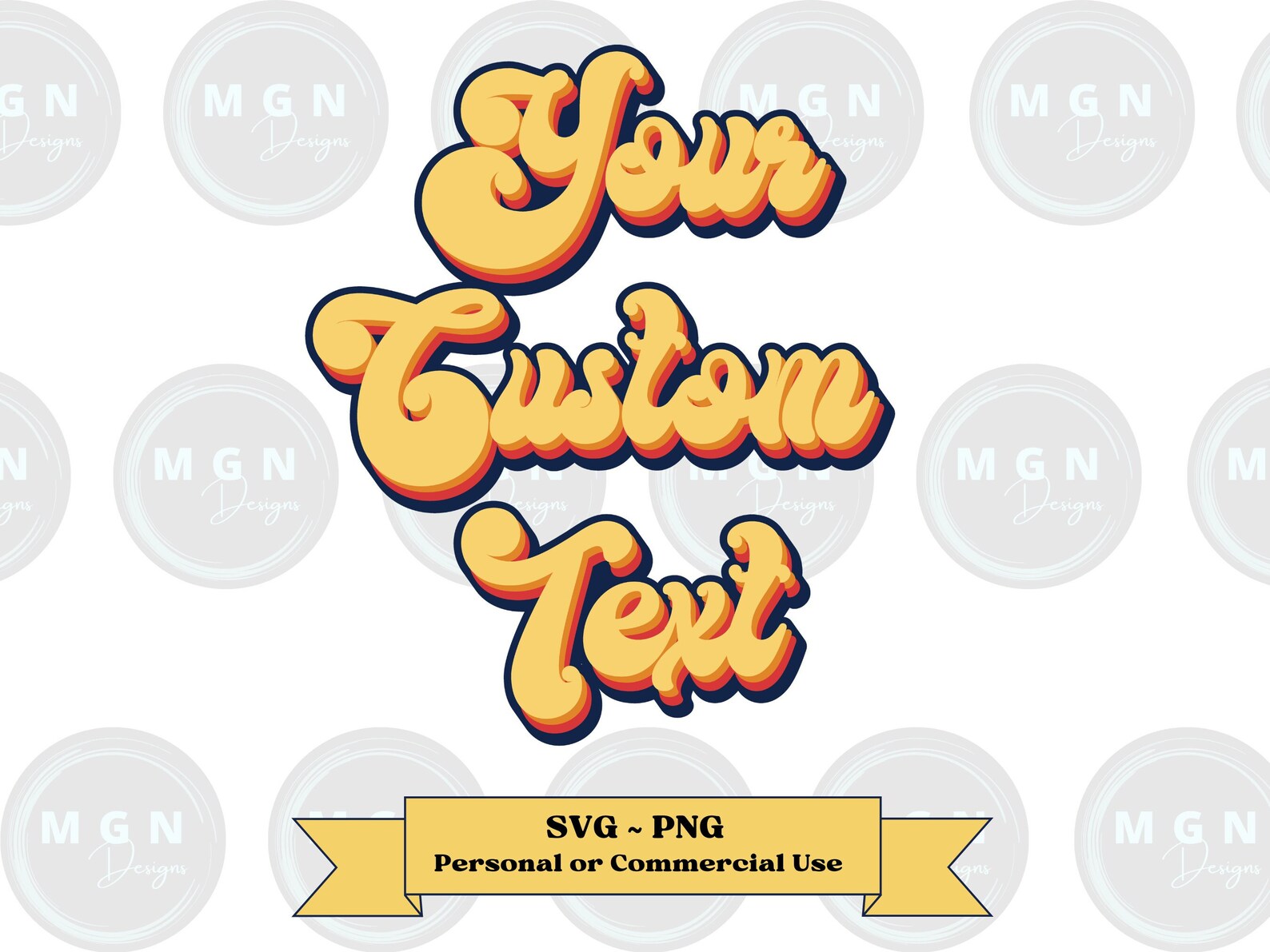 Custom Retro Outlined Bubble Letters SVG PNG JPG, Fully Personalized ...