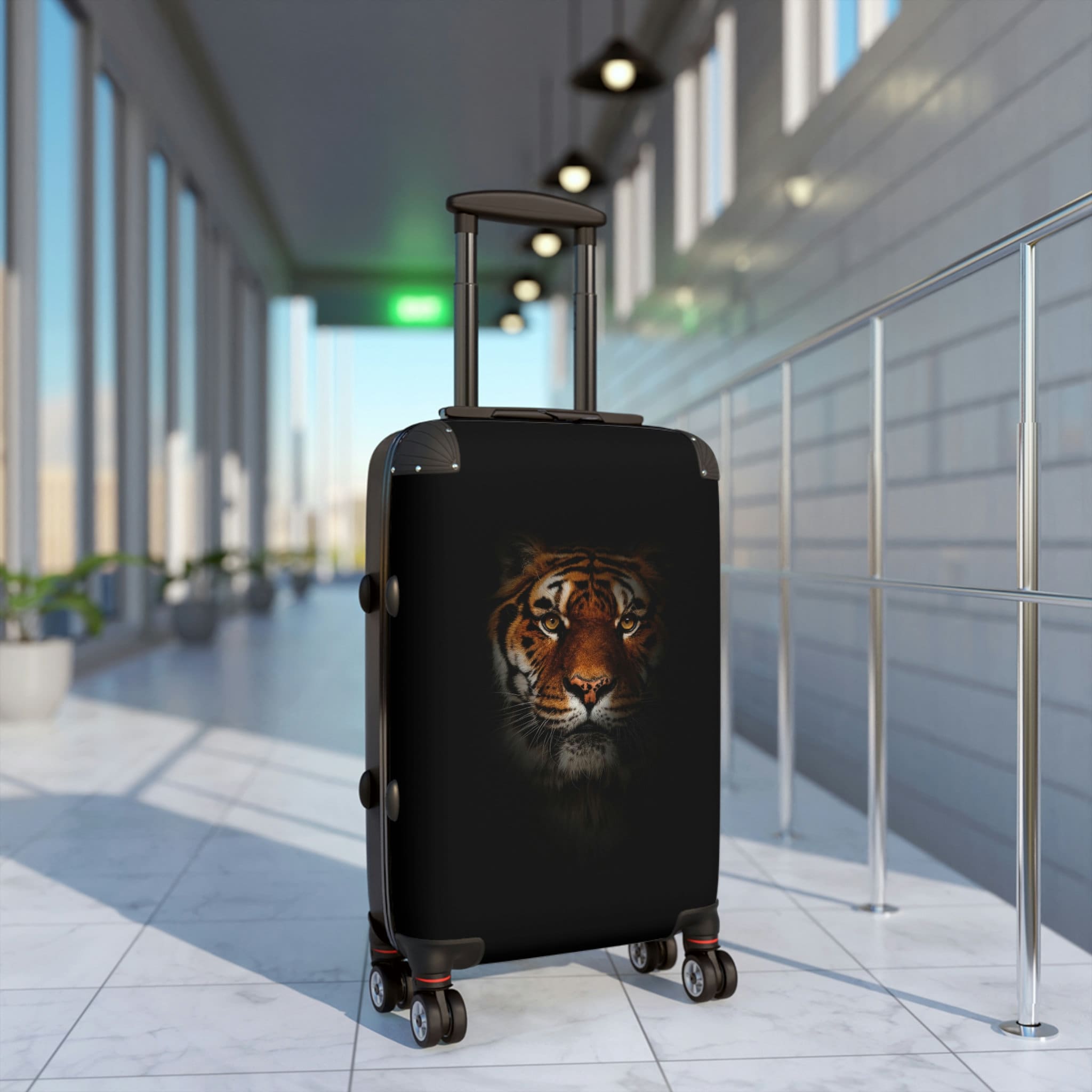 Tiger Suitcase Set, Tiger Face Printed Suitcase, 3 Sizes, Black ...