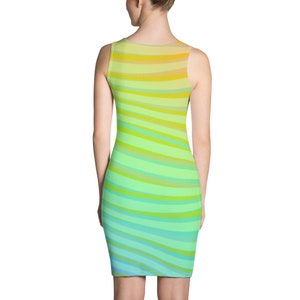 Neon Rainbow Swirl Fitted Dress, Bold Clothing, Fashion Gift, Gift for ...