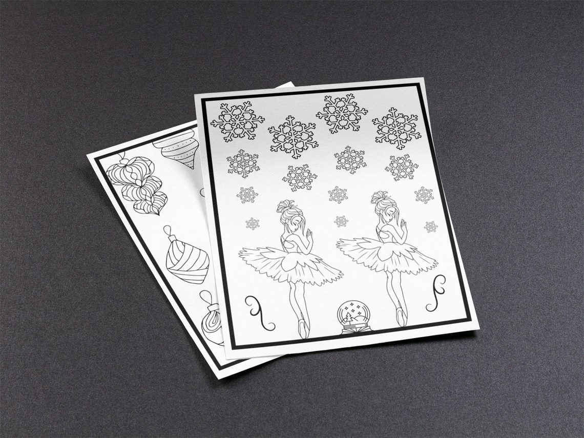 Nutcracker Ballet Coloring Pages, Christmas Coloring Book, Digital ...