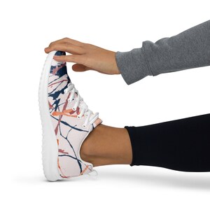 Paint Splatter Pattern Women’s Athletic Shoes, Abstract Print Women’s ...