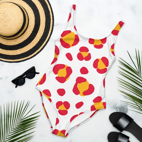 Red Leopard Print Swimsuit - Etsy